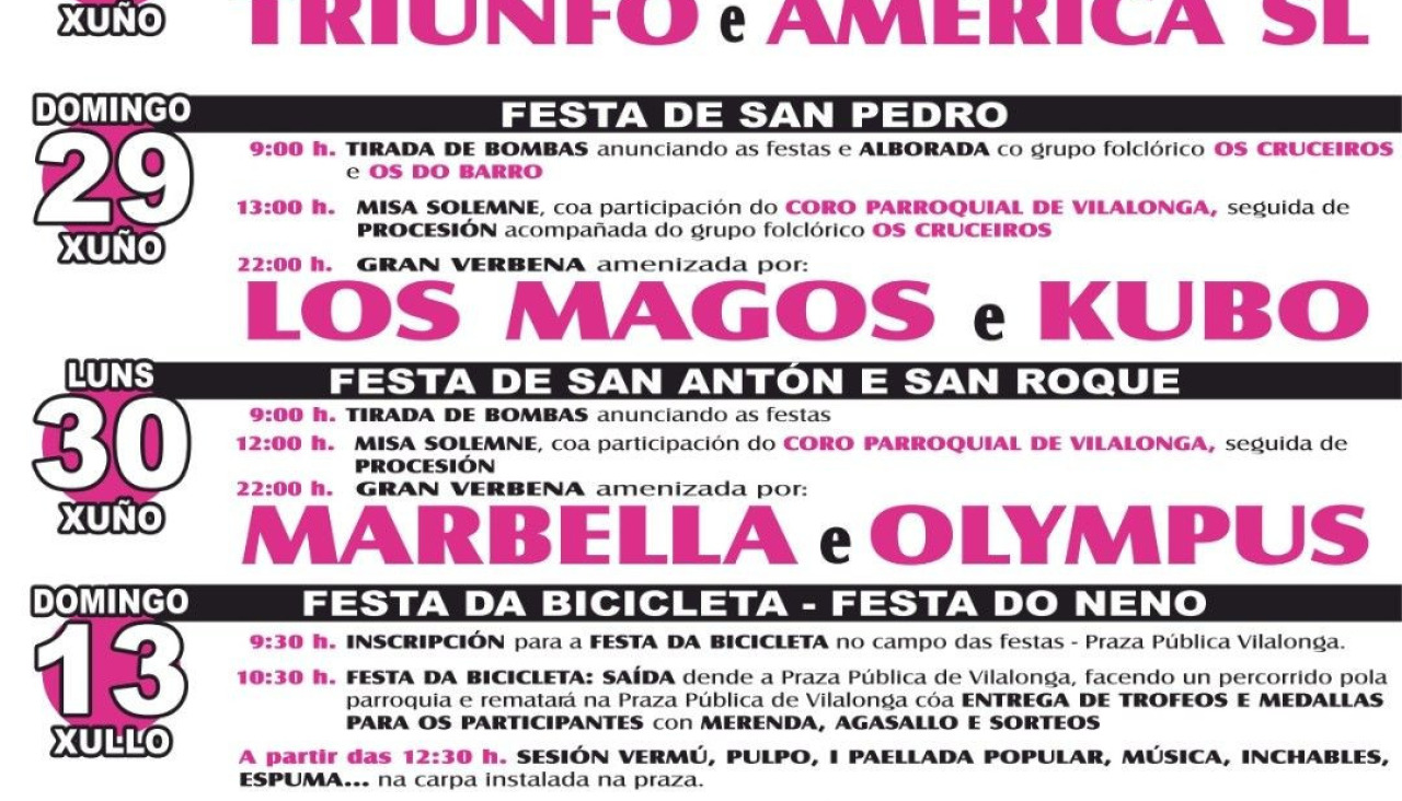 Vilalonga anuncia su programa de las fiestas patronales con un cartel ...